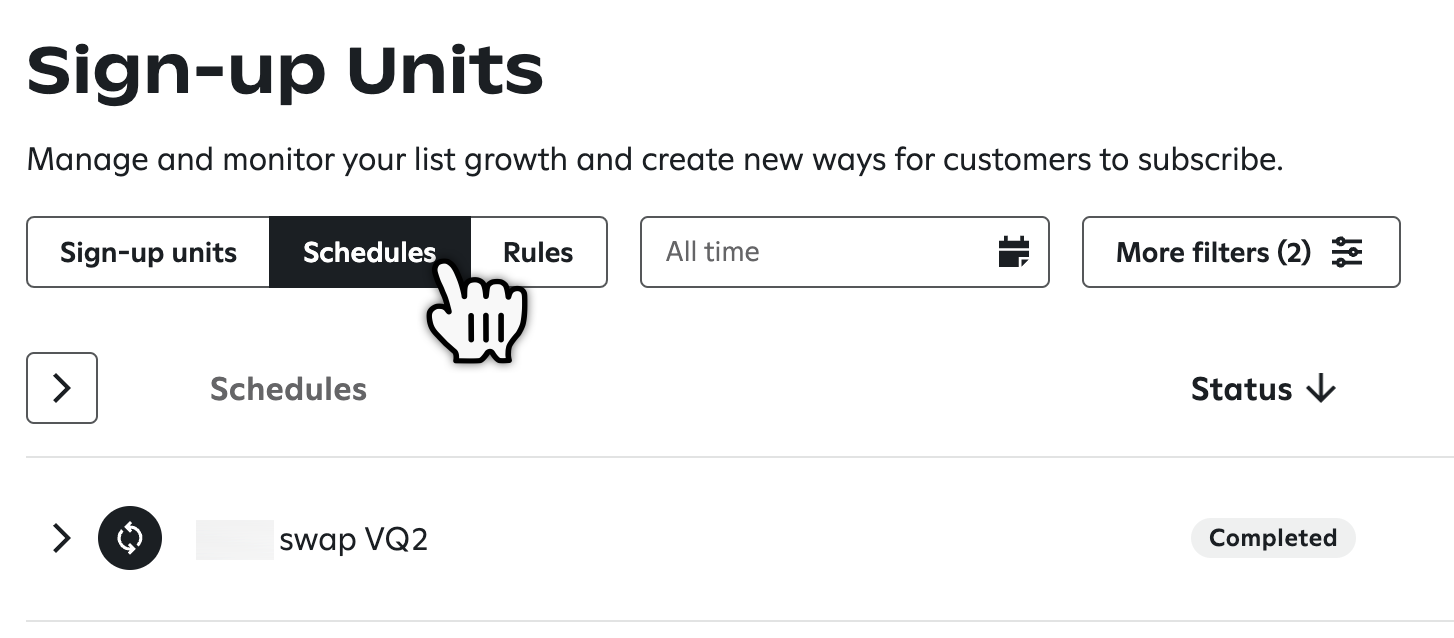 Schedule a sign-up unit – Attentive