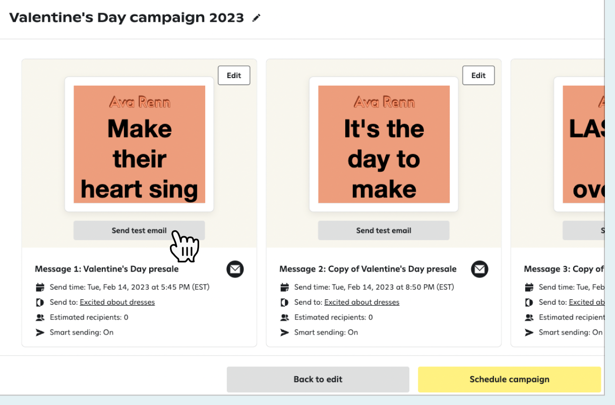 Send a multiple message email campaign with Campaign Composer – Attentive
