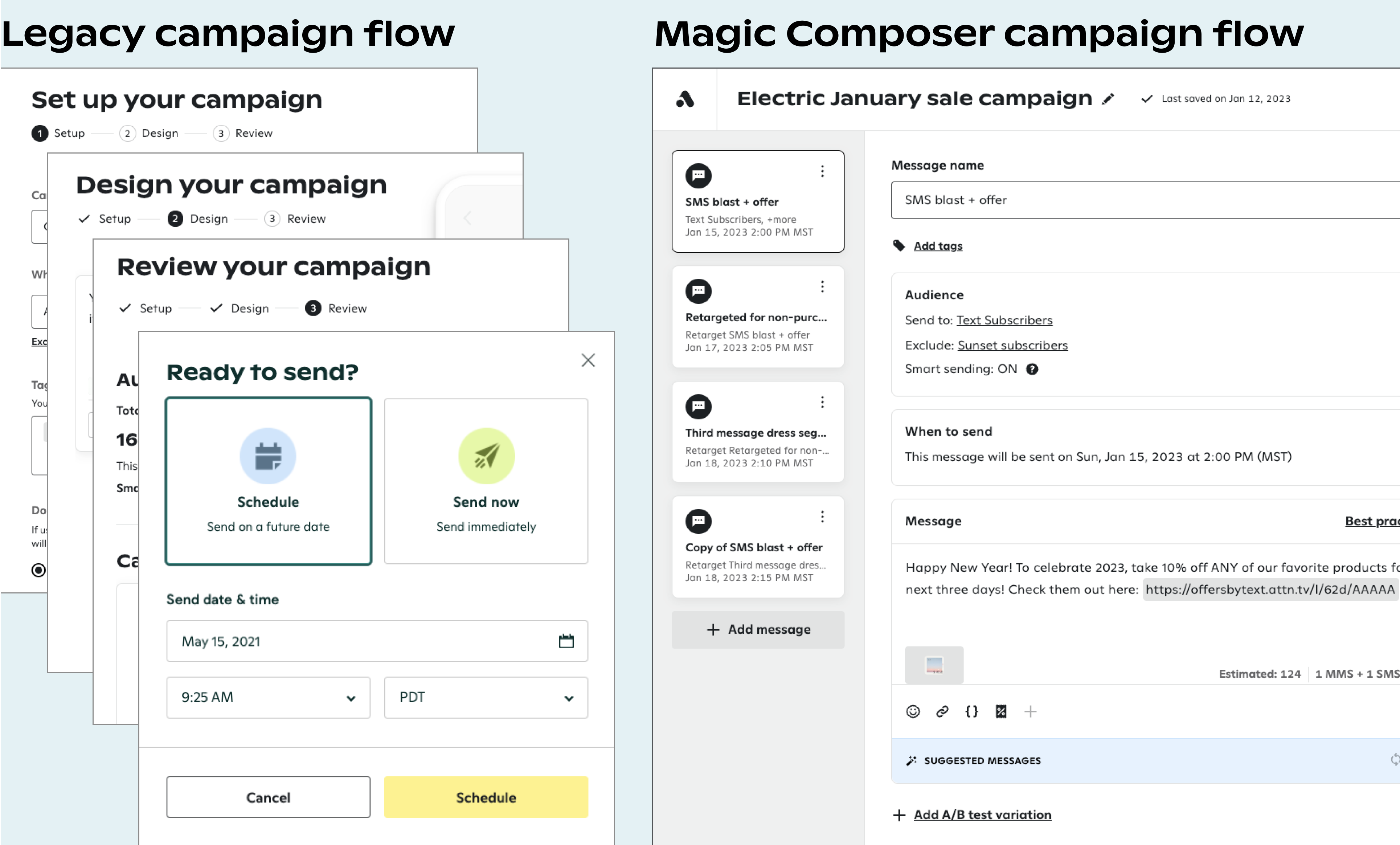 Campaign Composer campaign improvements – Attentive