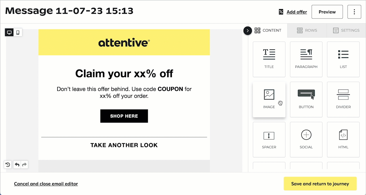 Design your email (Attentive SMS & Email)