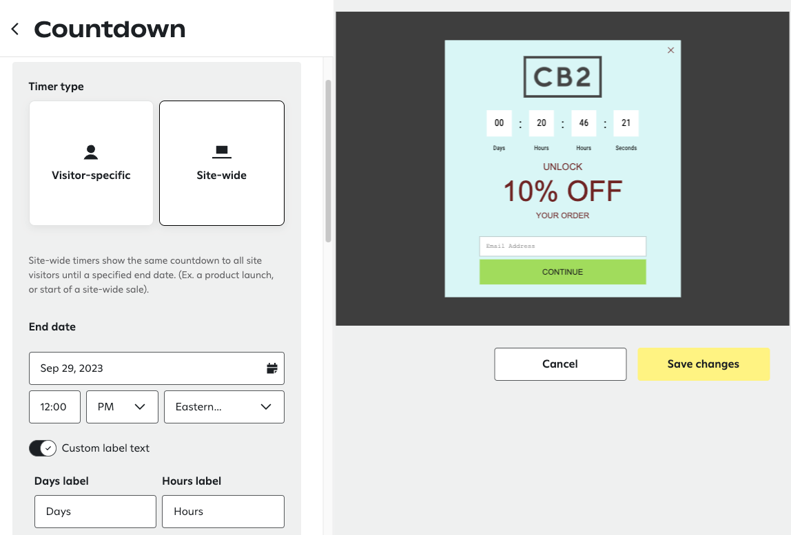 Countdown timer – Attentive