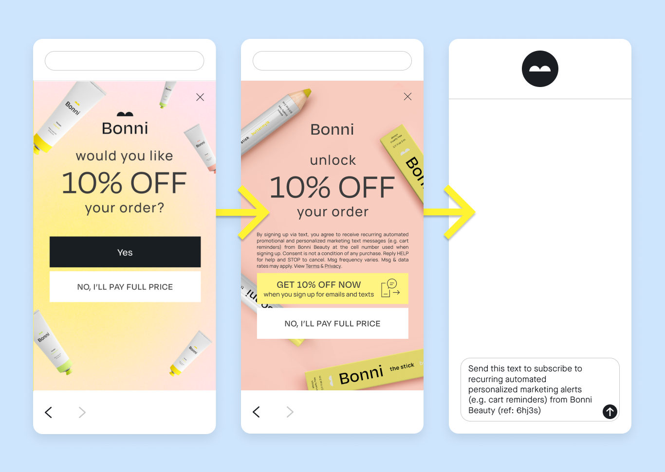 Add a pre-engagement page to a sign-up unit – Attentive