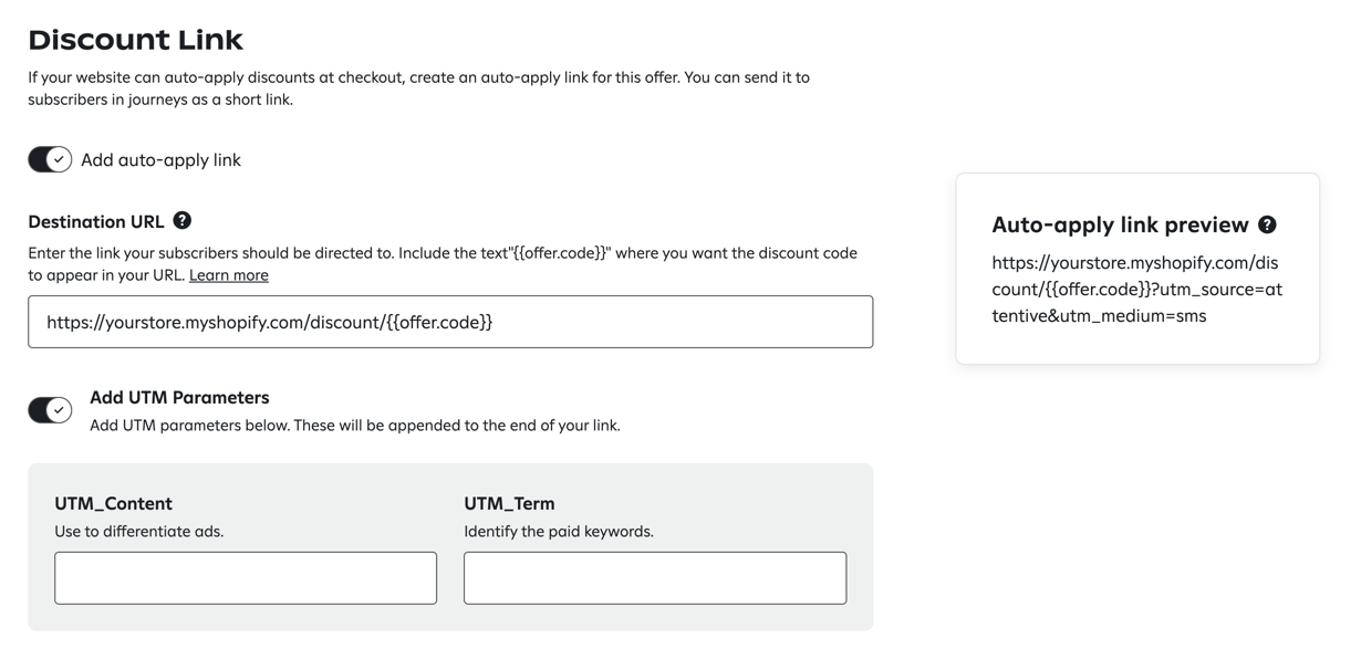 Manage offers – Attentive