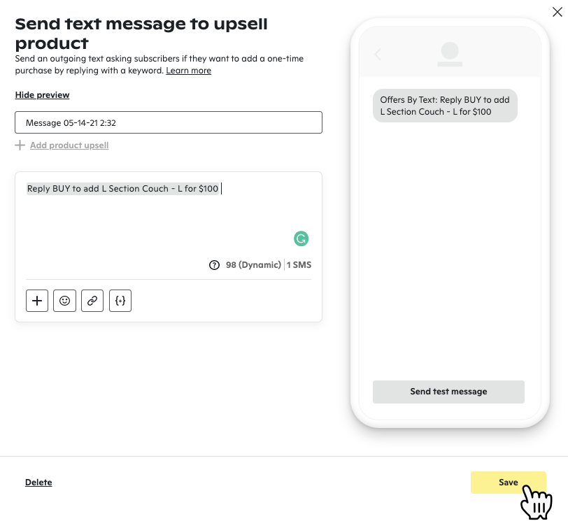 Tutorial: Create a Recharge reply-to-buy journey – Attentive