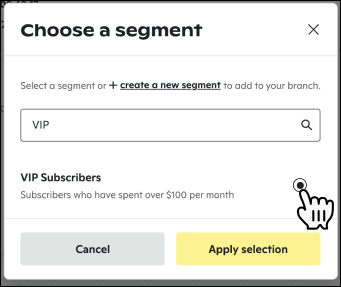 FAQs: Branching on segments (Attentive SMS & Email)