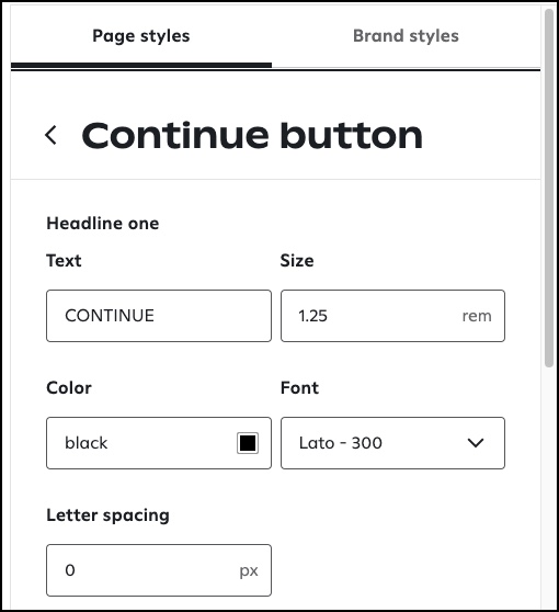 Continue button – Attentive