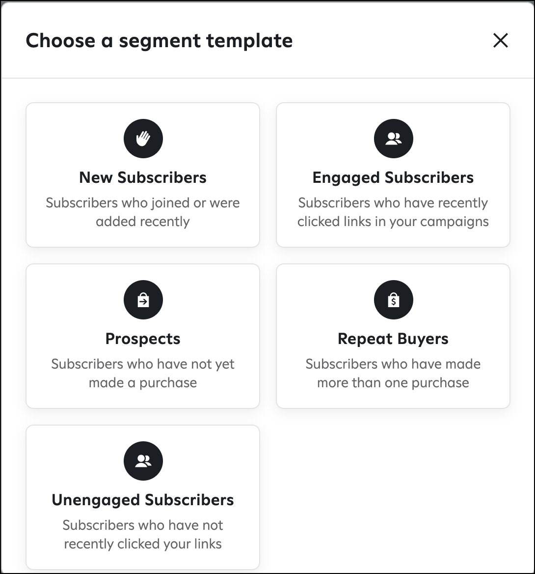 Use templates to build segments (Attentive SMS & Email)